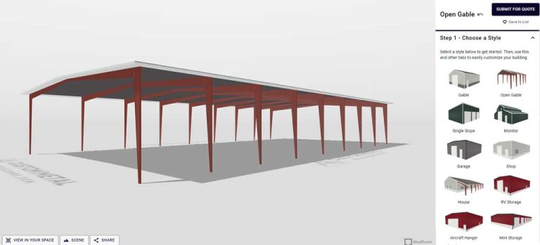 Free 3D Building Designer Online Tool - A-State Metal Buildings