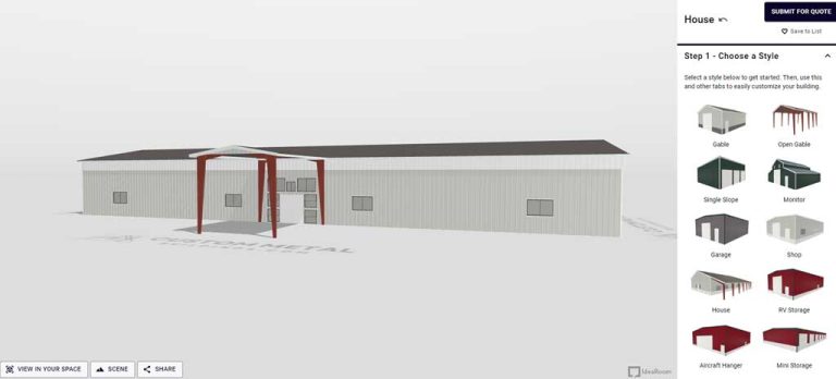 Free 3D Building Designer Online Tool - A-State Metal Buildings