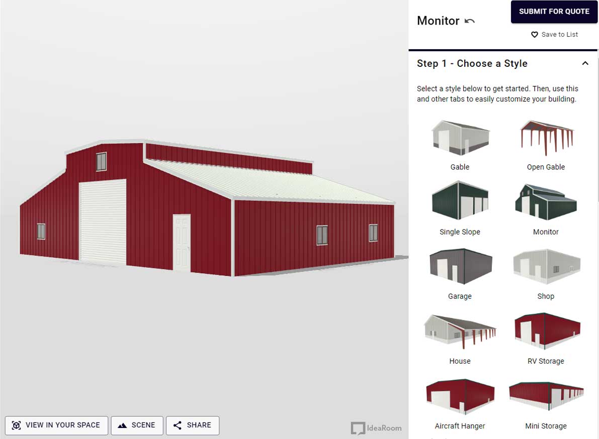 Free 3D Building Designer Online Tool - A-State Metal Buildings